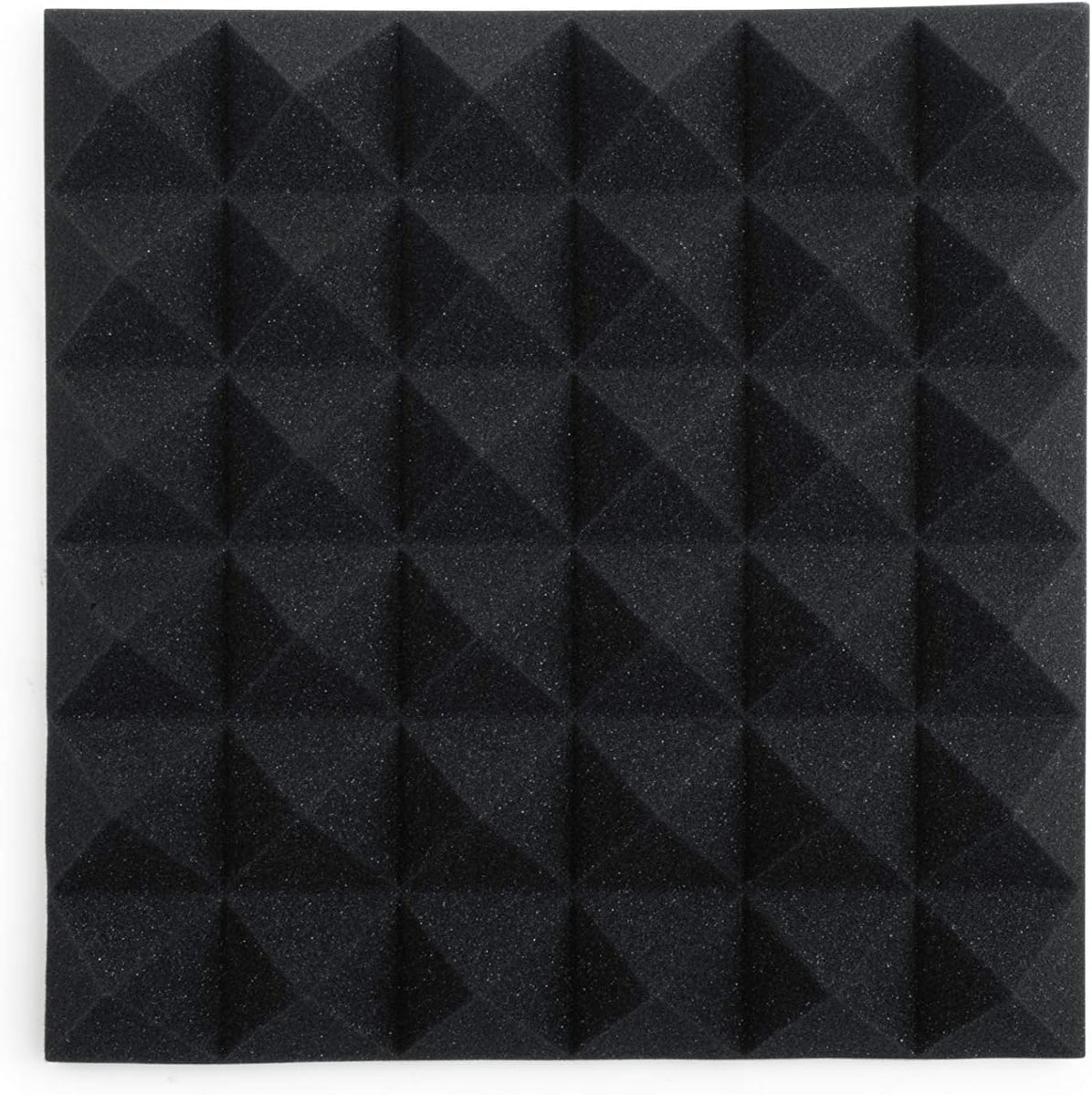 Gator Frameworks 2” Thick Acoustic Foam Pyramid Panels 12”x12”; Charco ...